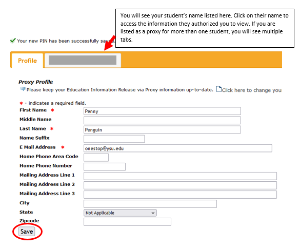 Education Information Release for Proxy (Instructions) | YSU